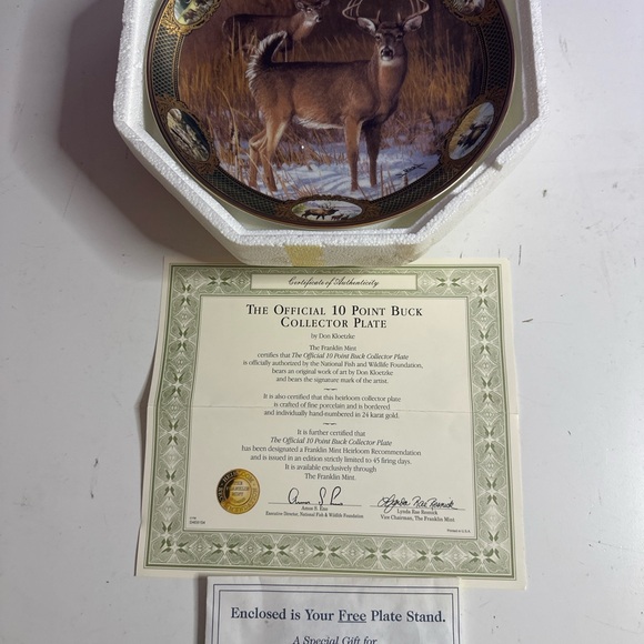 Dining | Franklin Mint The Official 1 Point Buck Collector Plate By Don ...